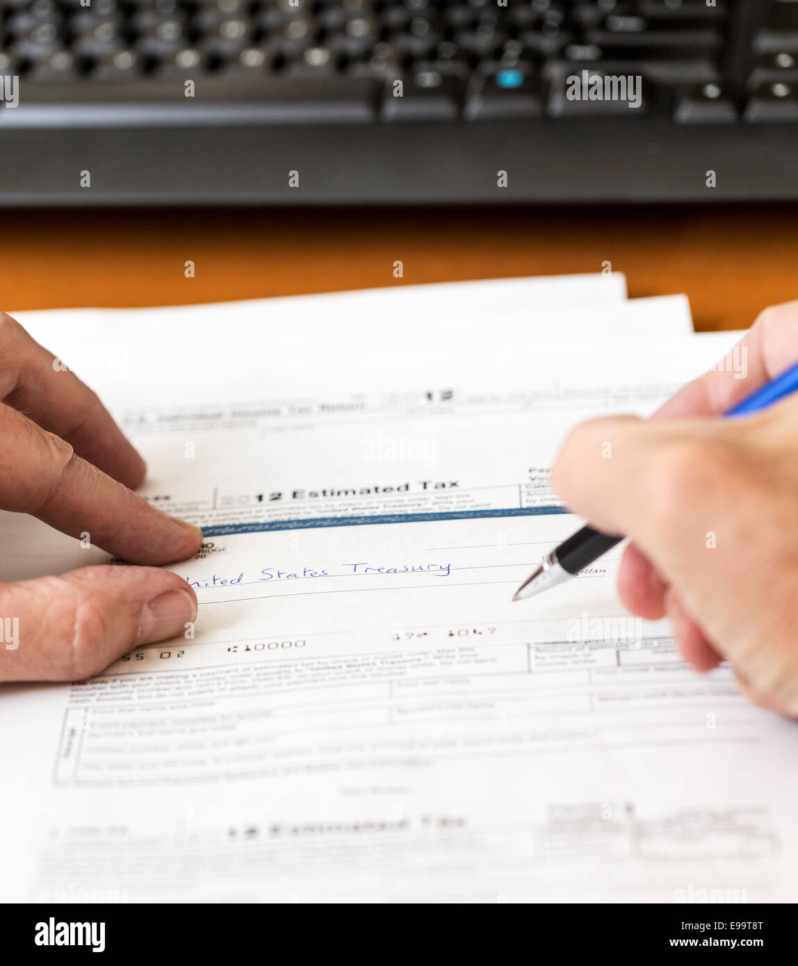 USA tax form 1040 for year 2012 with check Stock Photo - Alamy