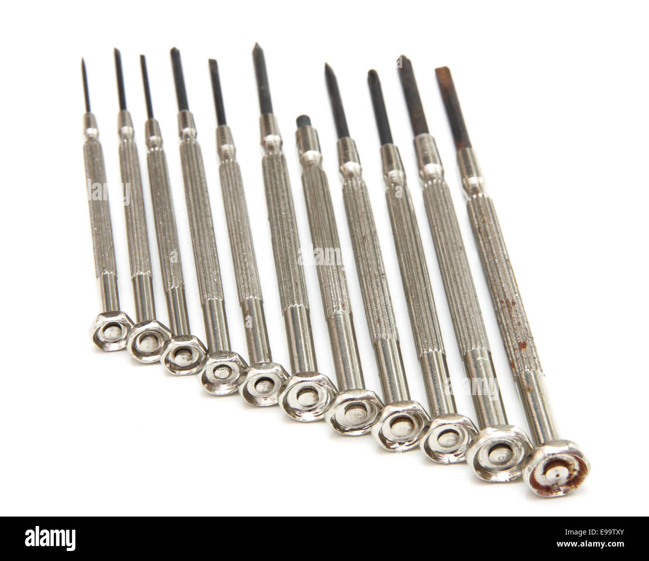 several screwdrivers on the white background Stock Photo - Alamy