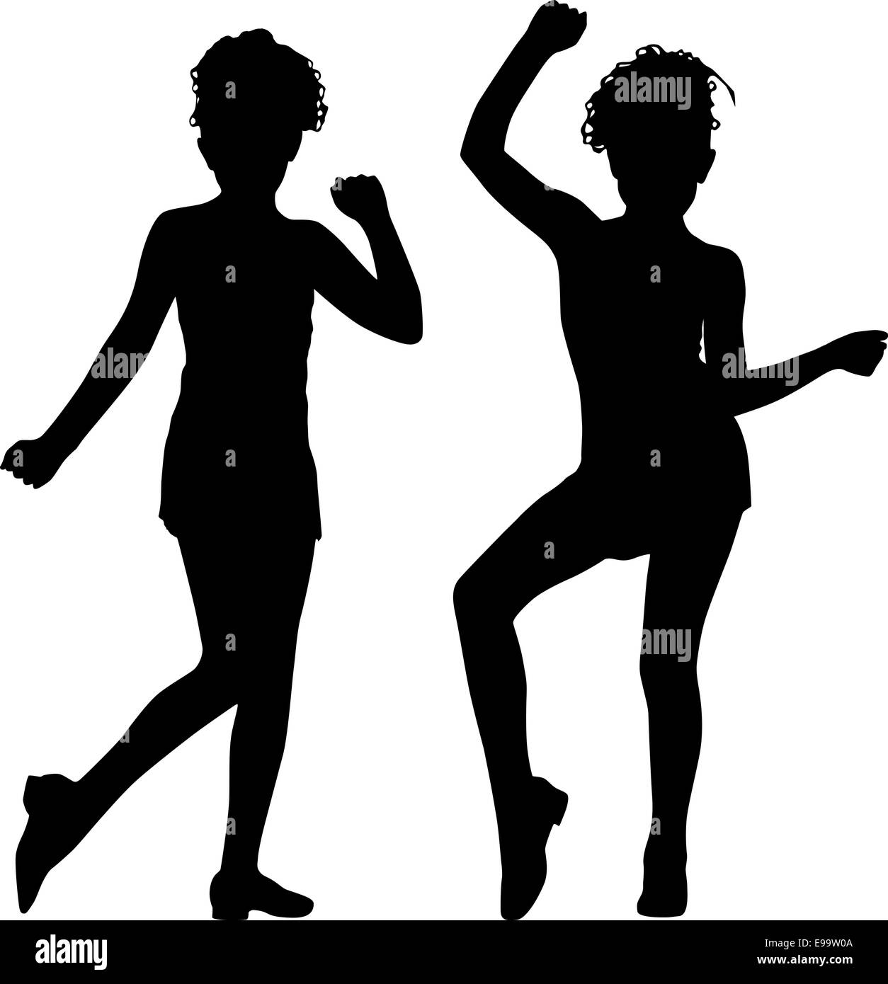 Kids dancing silhouette hi-res stock photography and images - Alamy