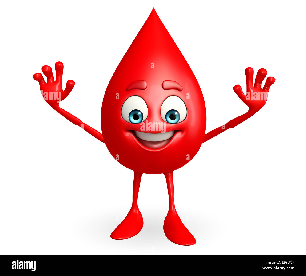 Cartoon Character of Blood Drop with stop pose Stock Photo - Alamy