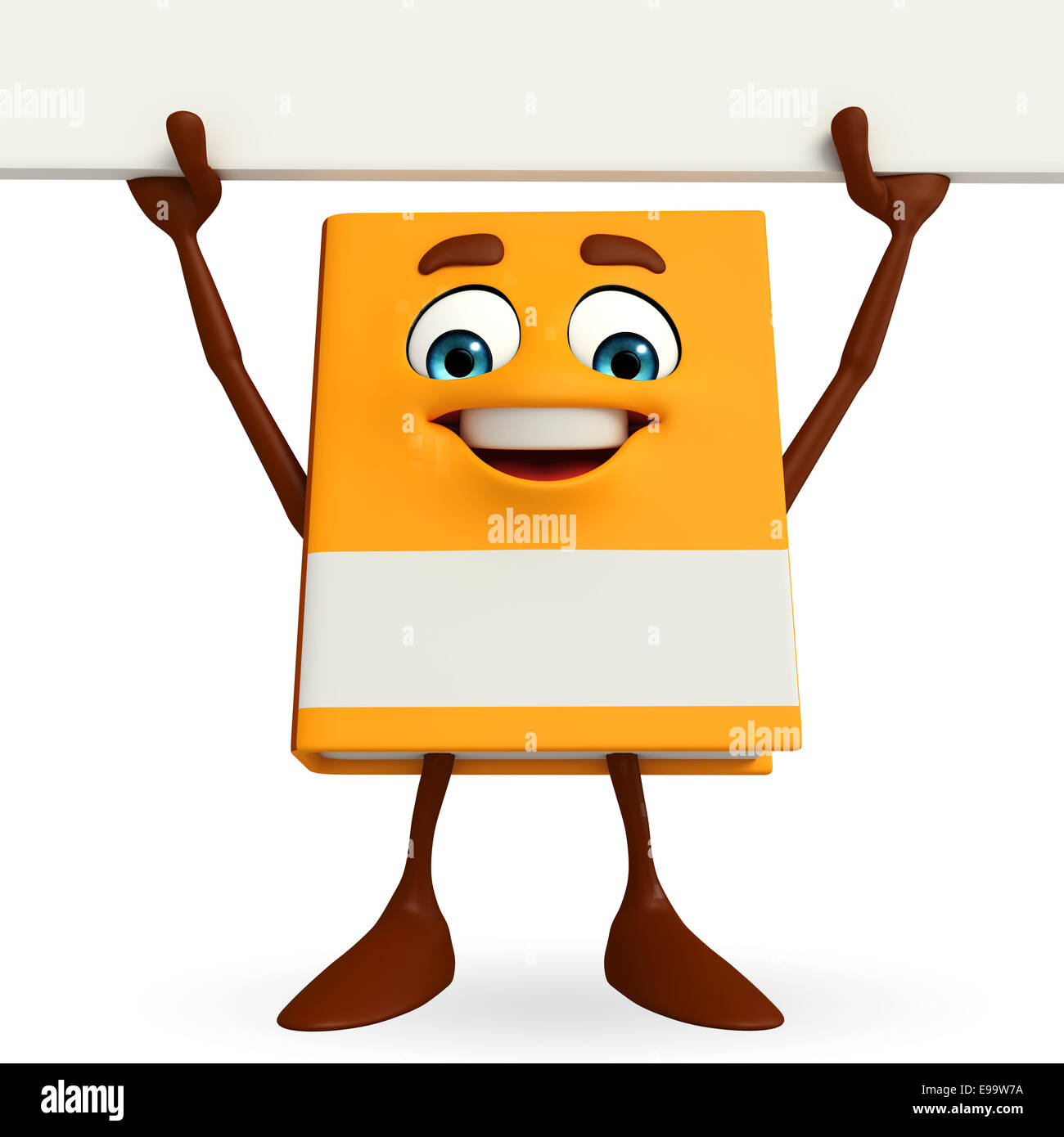 Cartoon Character of Book with sign Stock Photo - Alamy