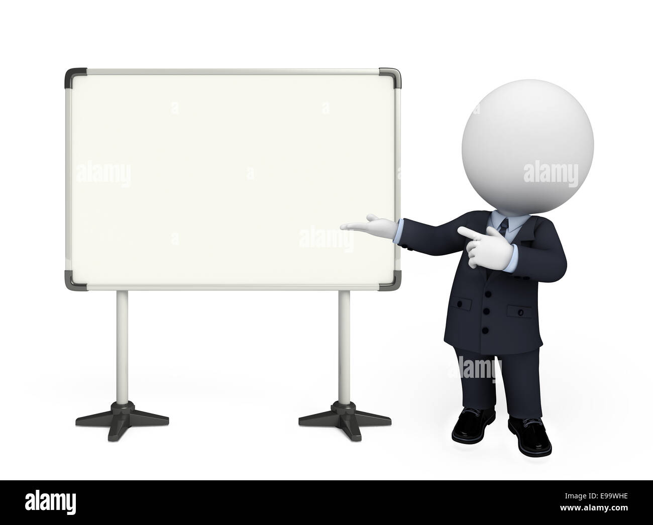 White character as a business man with display board Stock Photo - Alamy