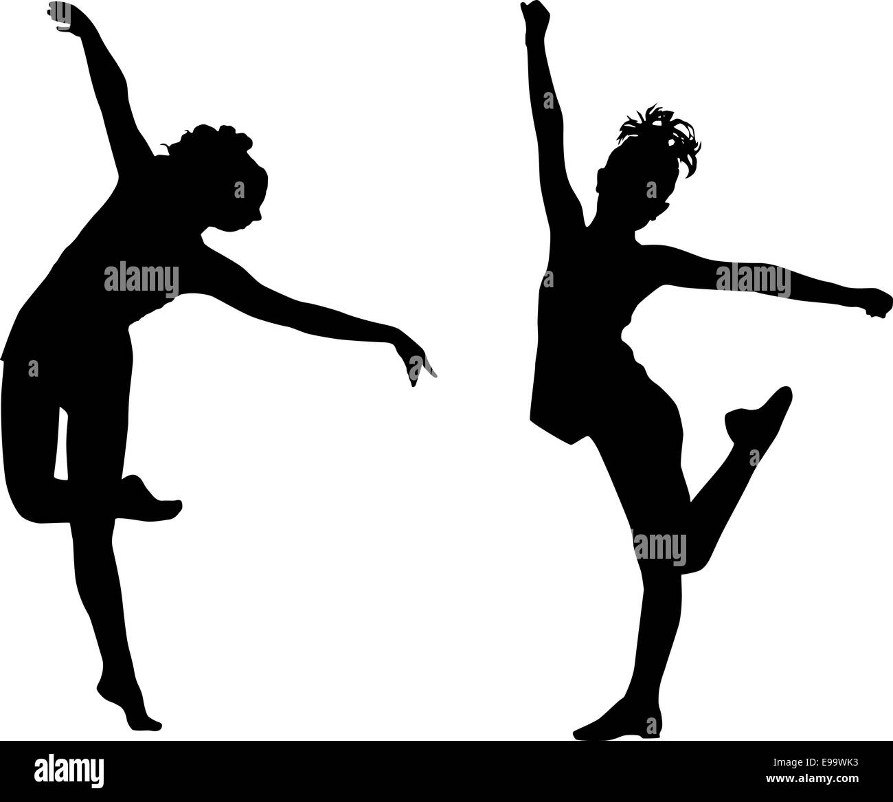 Dancing silhouettes children Stock Photo - Alamy