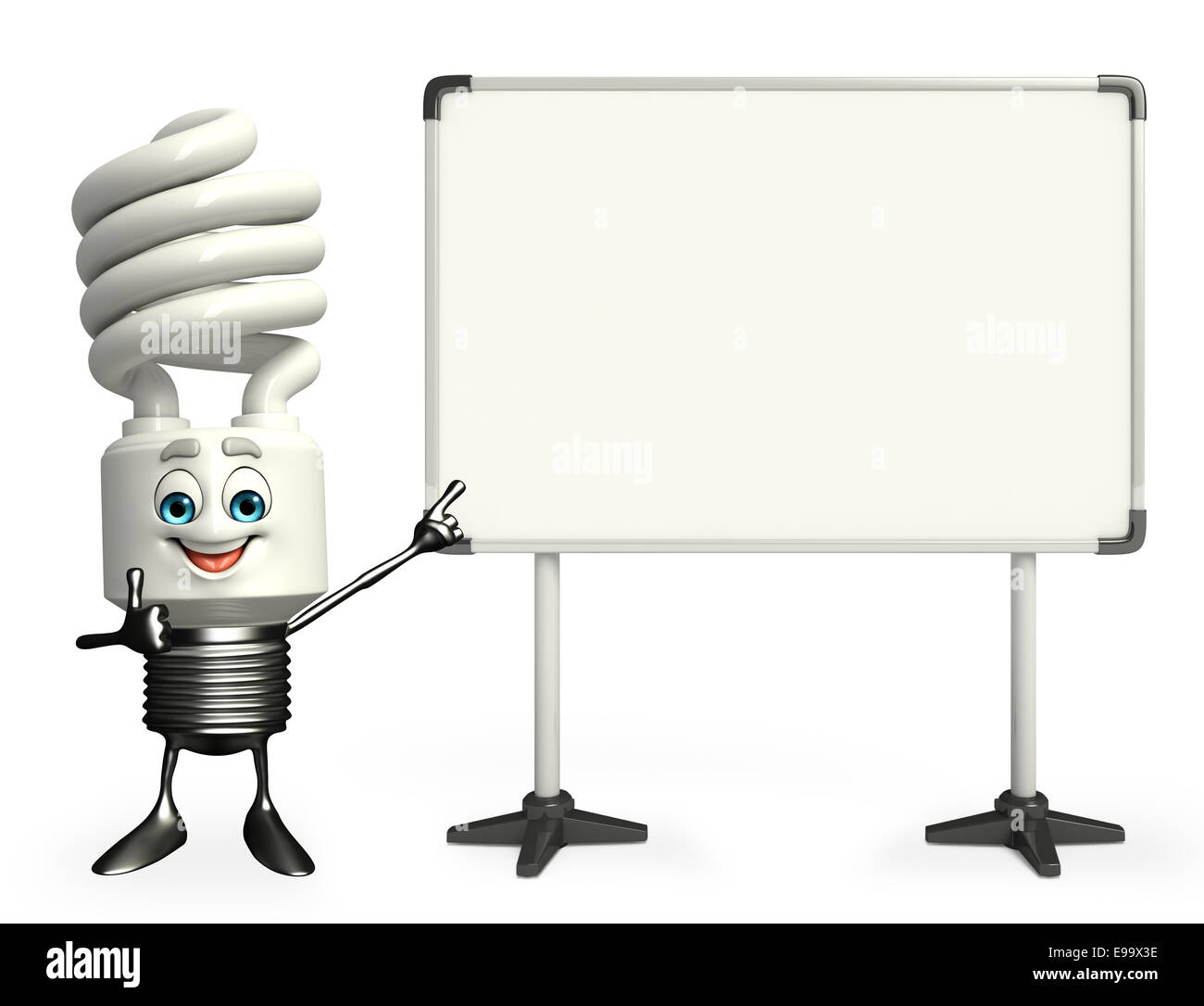 Cartoon Character of CFL with display board Stock Photo - Alamy