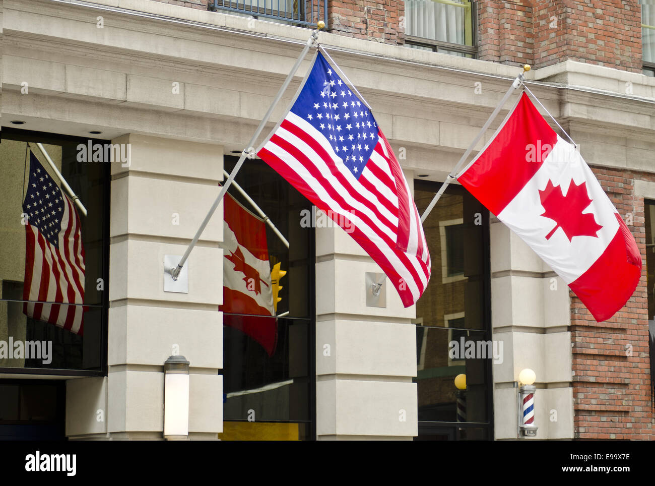 Canada USA Flags Stock Photo - Alamy