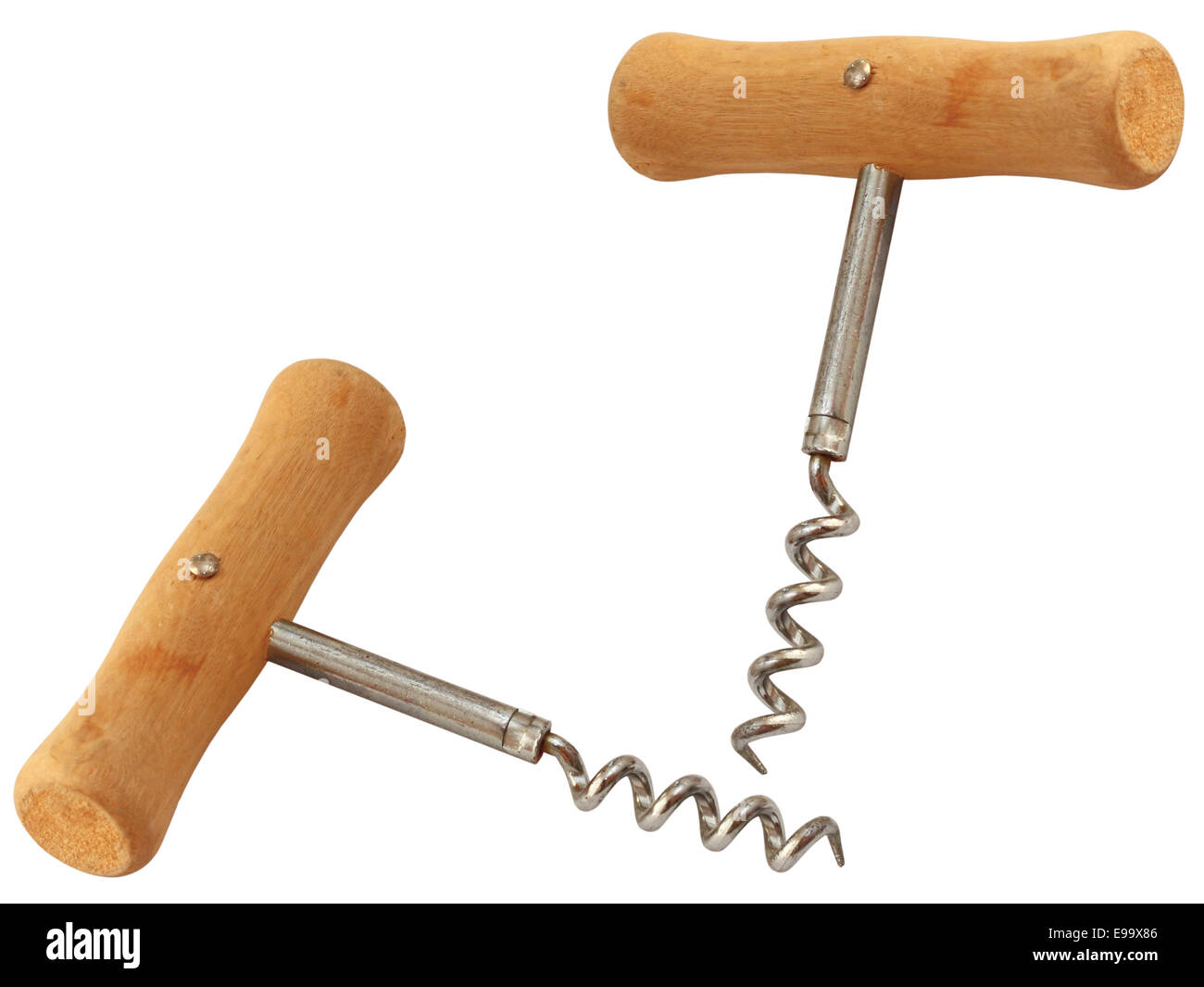 corkscrew with wooden handle Stock Photo - Alamy