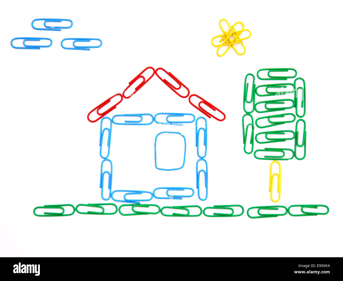 The house and tree from paper clips Stock Photo - Alamy