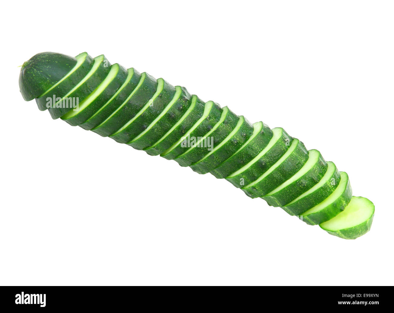 Sliced Cucumber Isolated on White Background Stock Photo - Alamy