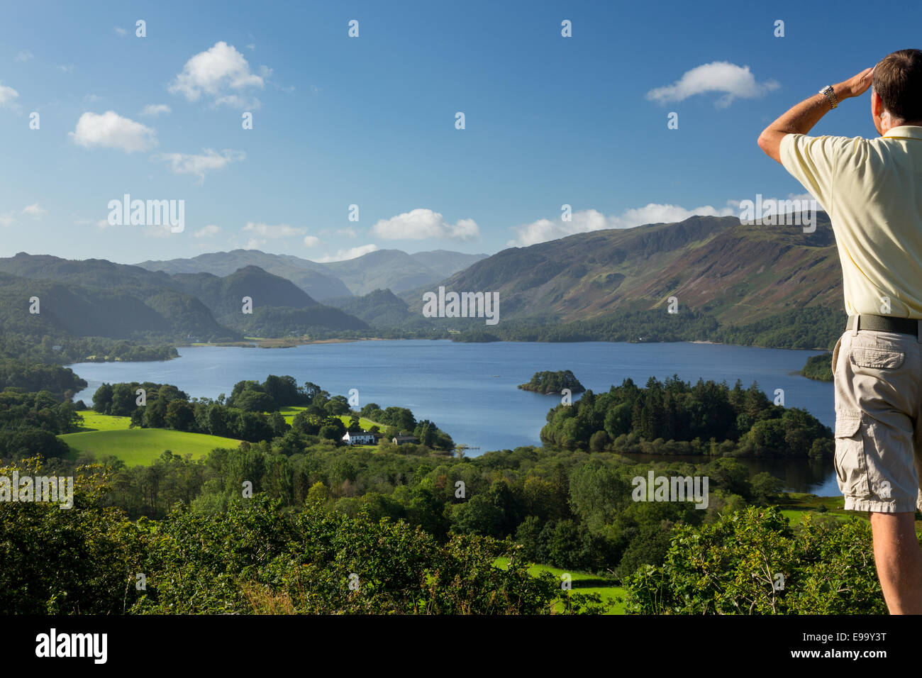 Derwent Water from Castlehead viewpoint Stock Photo - Alamy