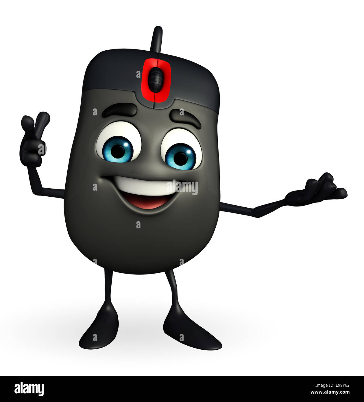 Cartoon Character of Computer Mouse is pointing Stock Photo - Alamy