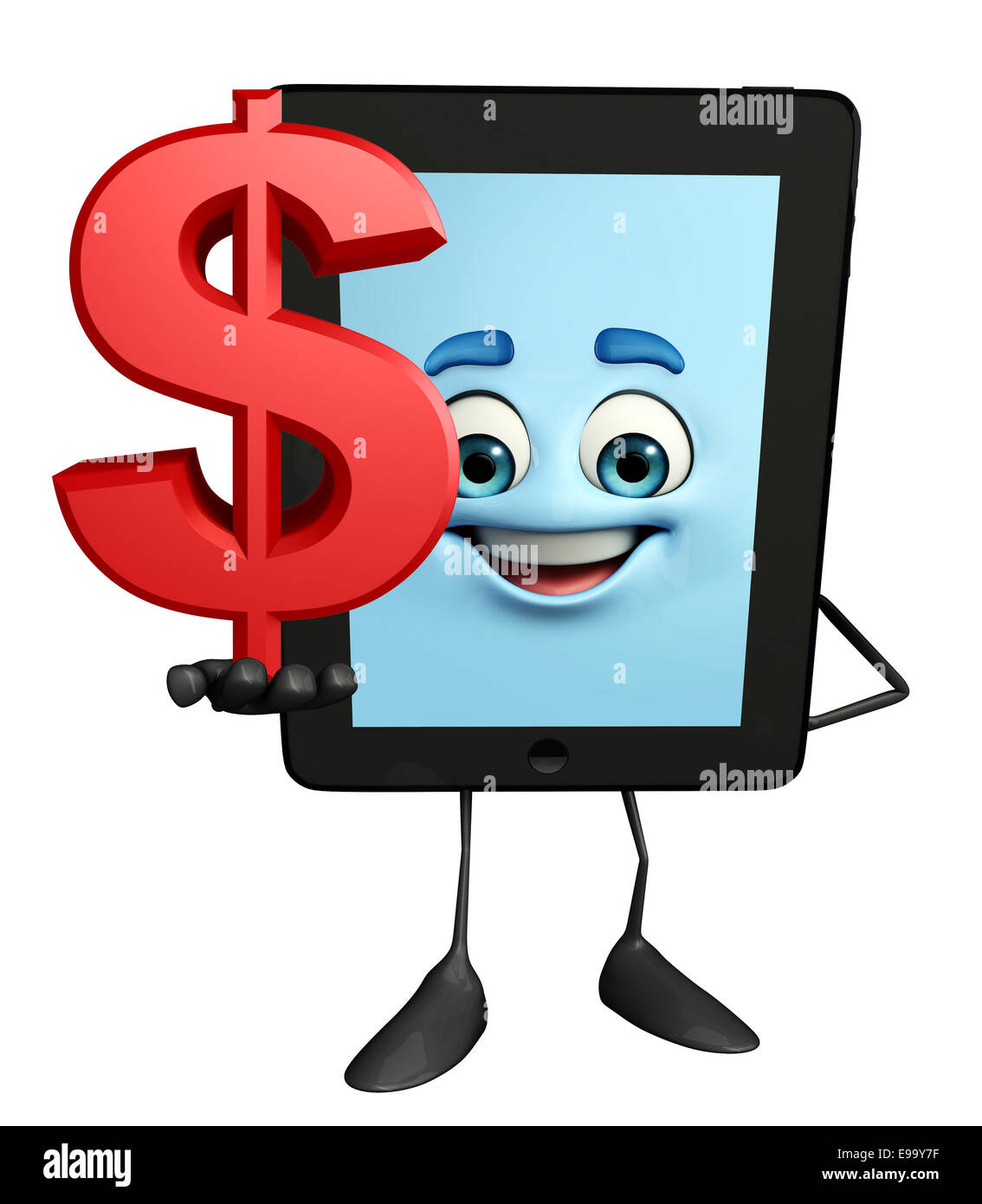 Cartoon character of tab with dollar sign Stock Photo - Alamy