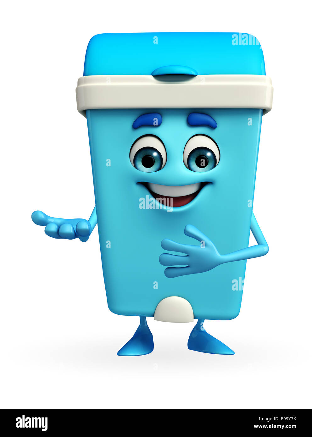 Cartoon Character of Dustbin with welcome pose Stock Photo - Alamy