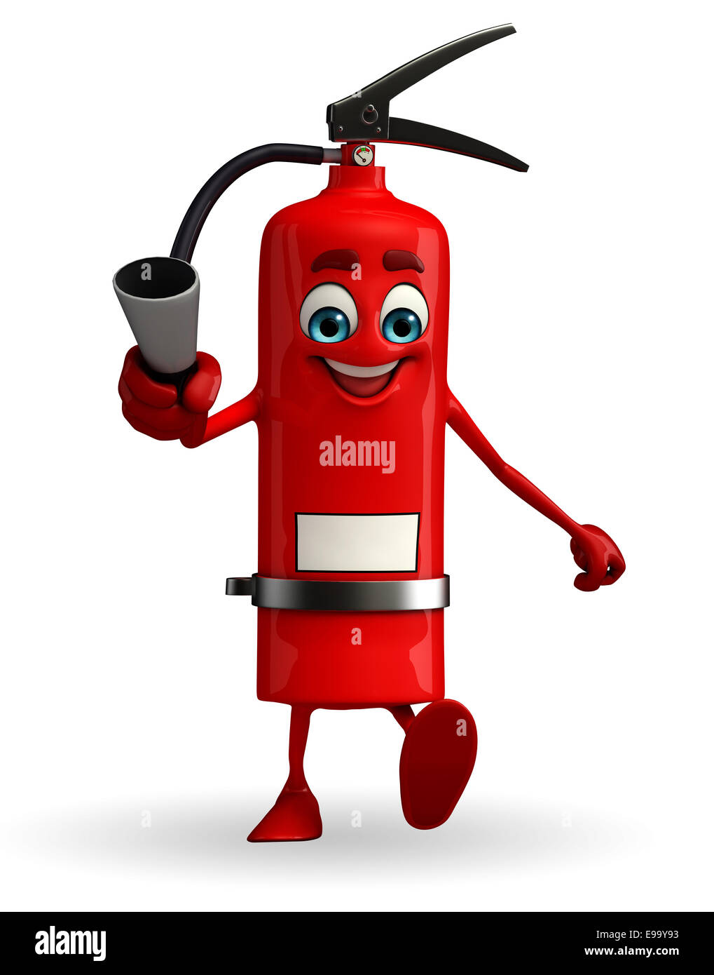 Cartoon Character of fire extinguisher is walking Stock Photo - Alamy