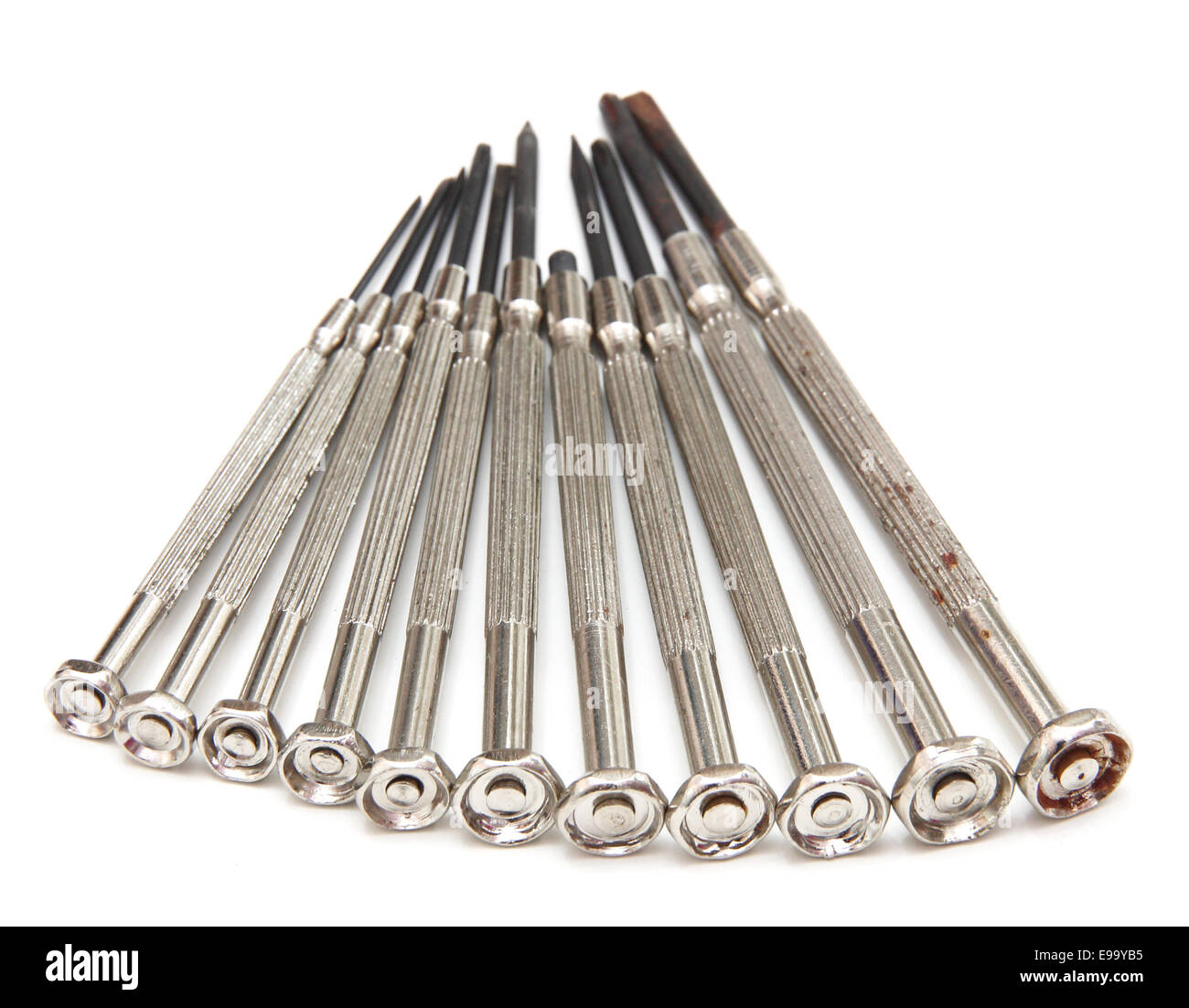 several screwdrivers on the white background Stock Photo - Alamy