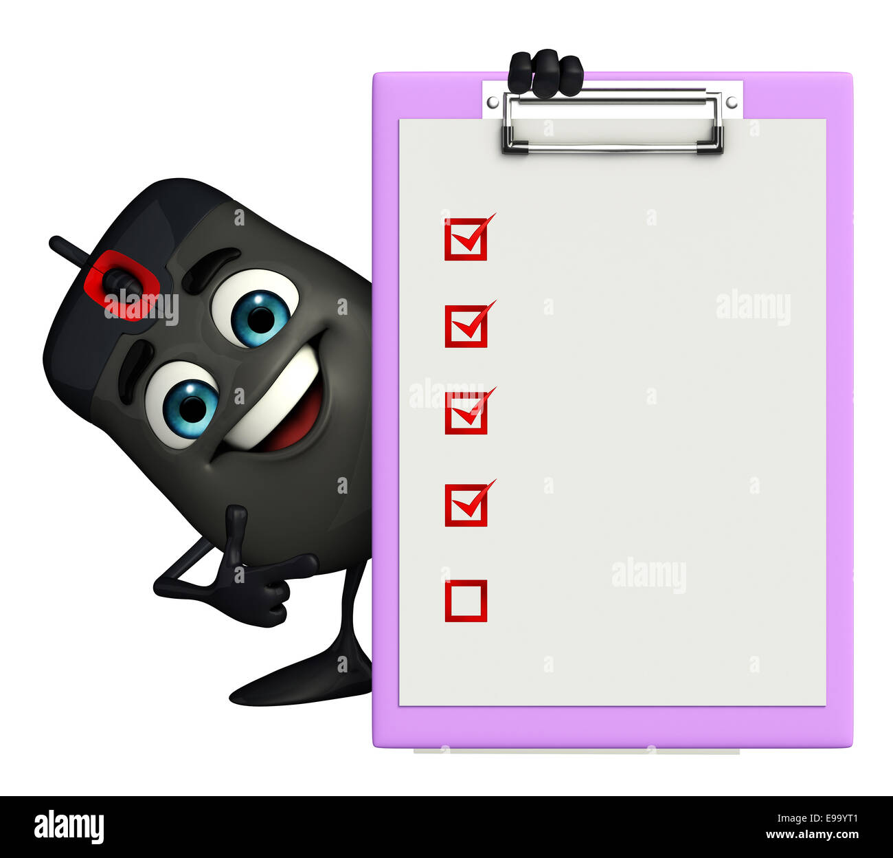 Cartoon Character of Computer Mouse with notepad Stock Photo - Alamy