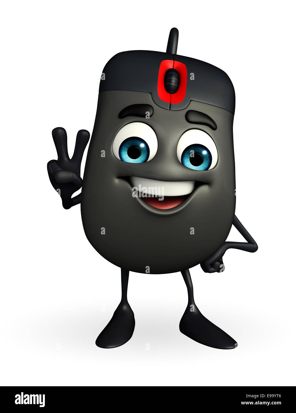 Cartoon Character of Computer Mouse with Victory pose Stock Photo - Alamy