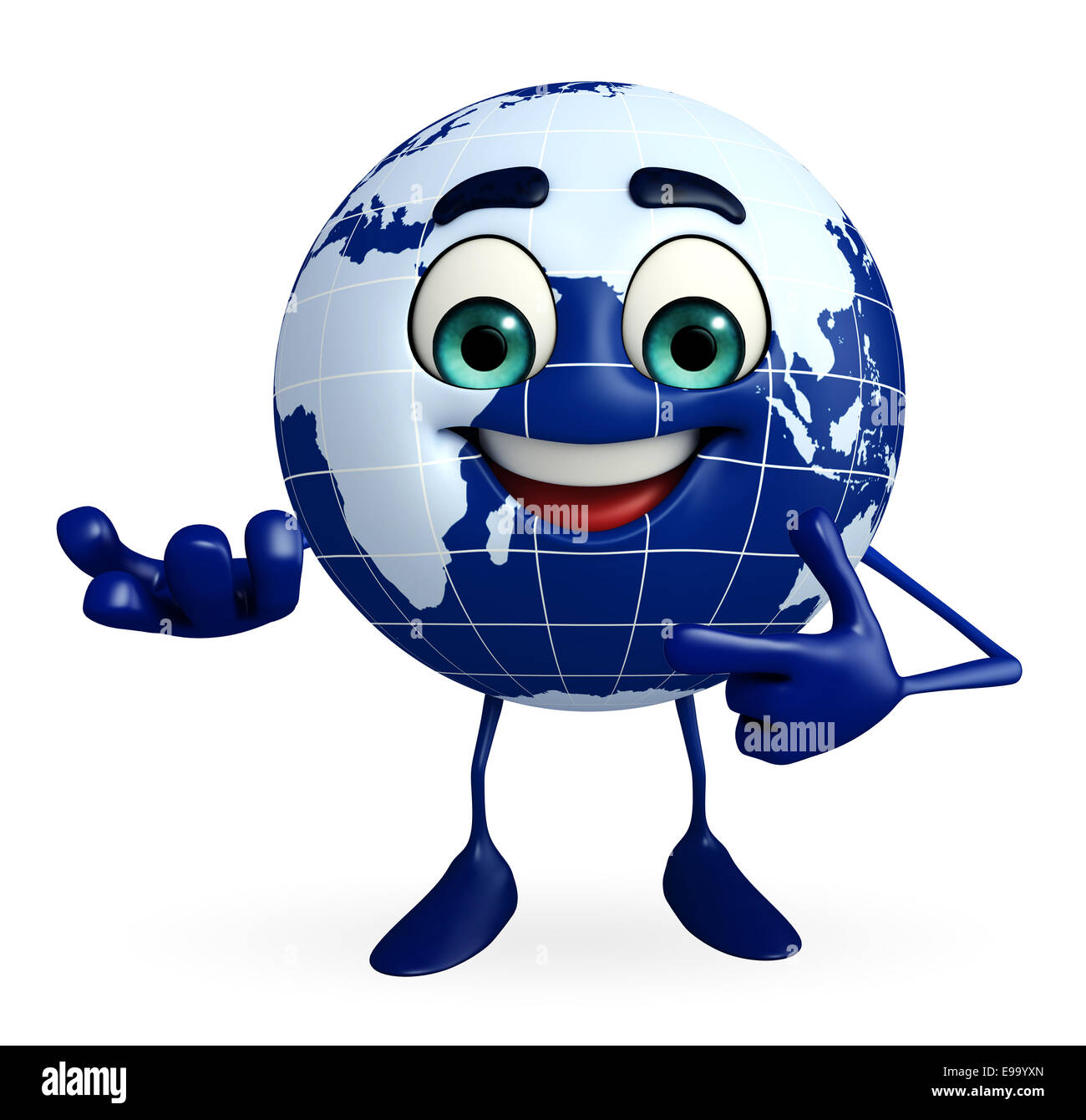 Cartoon Character of Earth with holding pose Stock Photo - Alamy