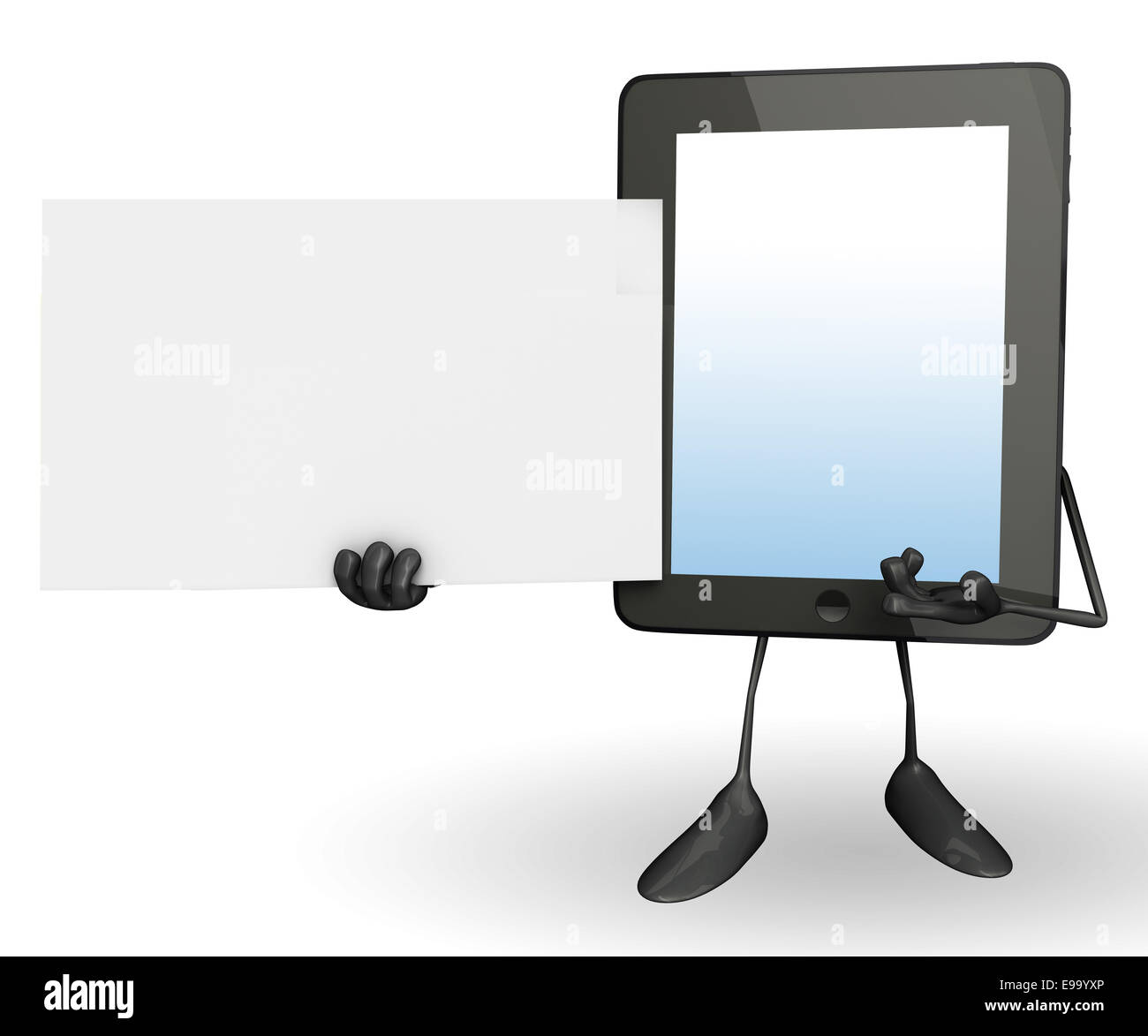 Cartoon character of tab with sign Stock Photo - Alamy