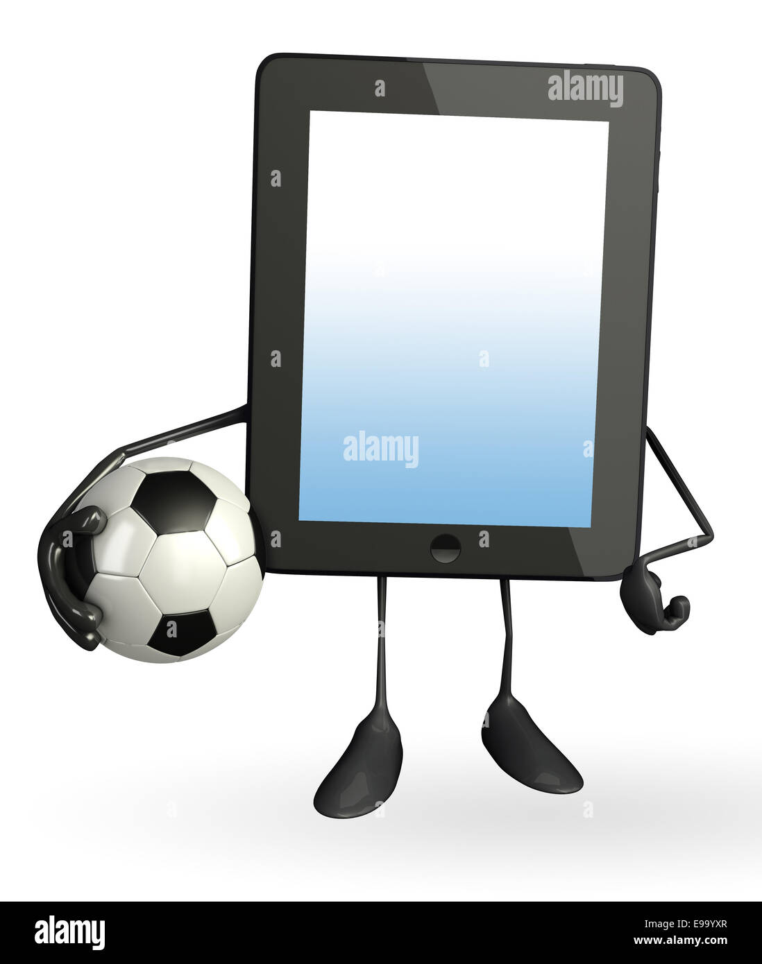 Cartoon character of tab with football Stock Photo - Alamy