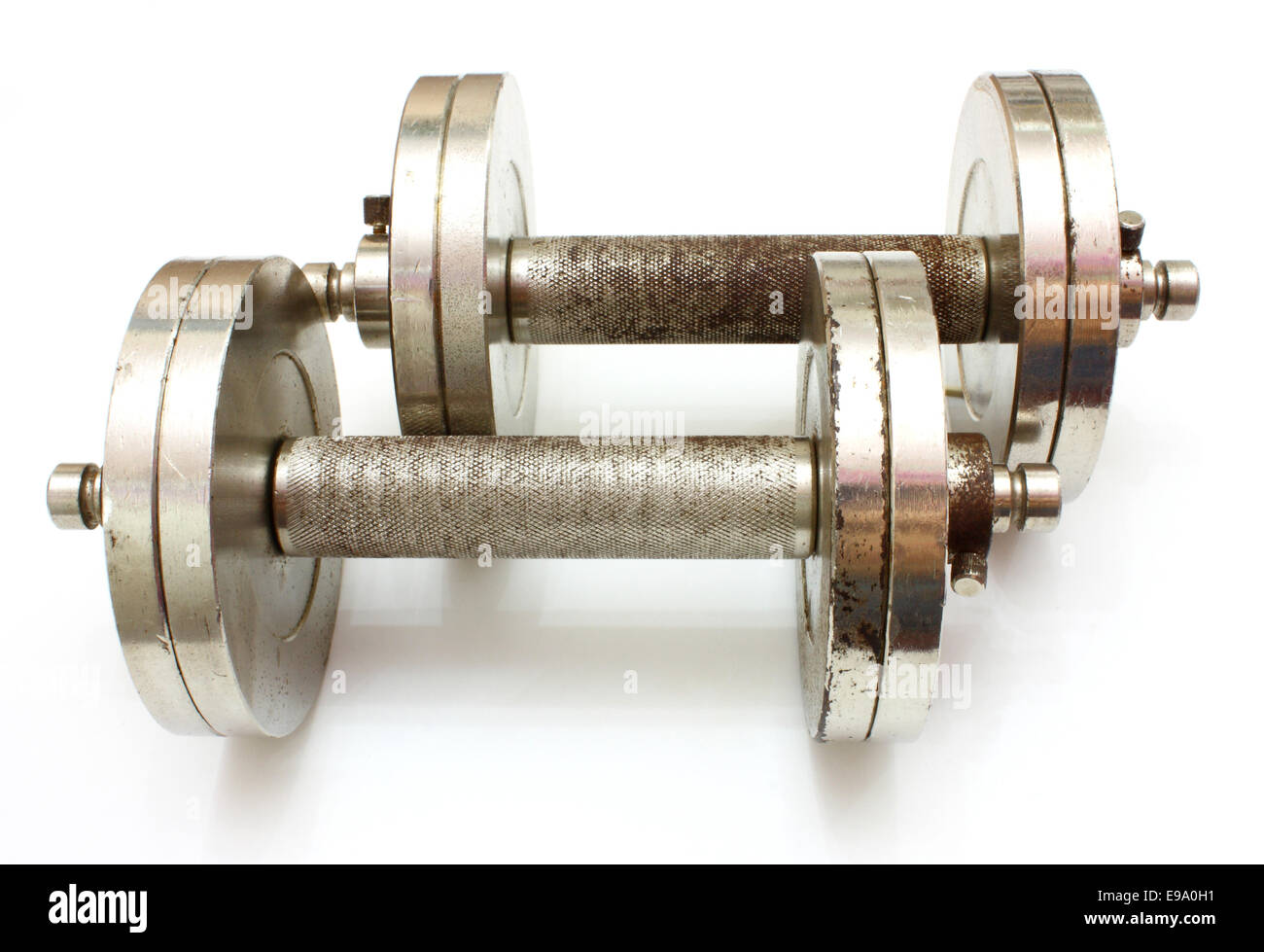 Two metal dumbbells Stock Photo - Alamy