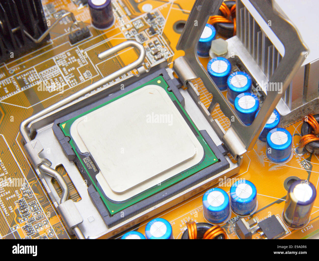 Processor on the computer motherboard Stock Photo - Alamy