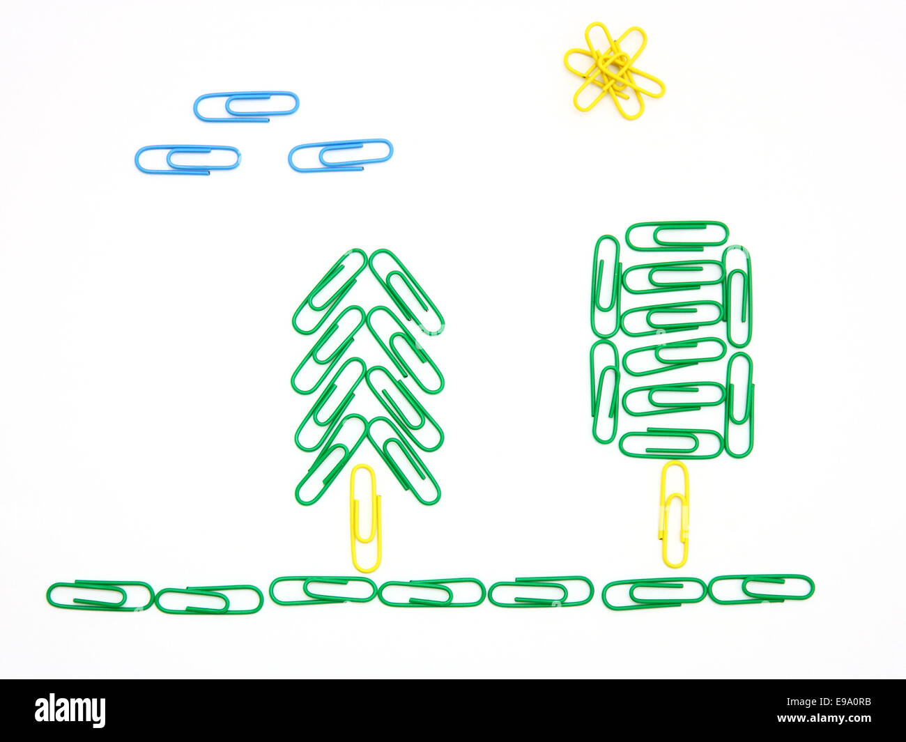 Trees from color paper clips Stock Photo - Alamy