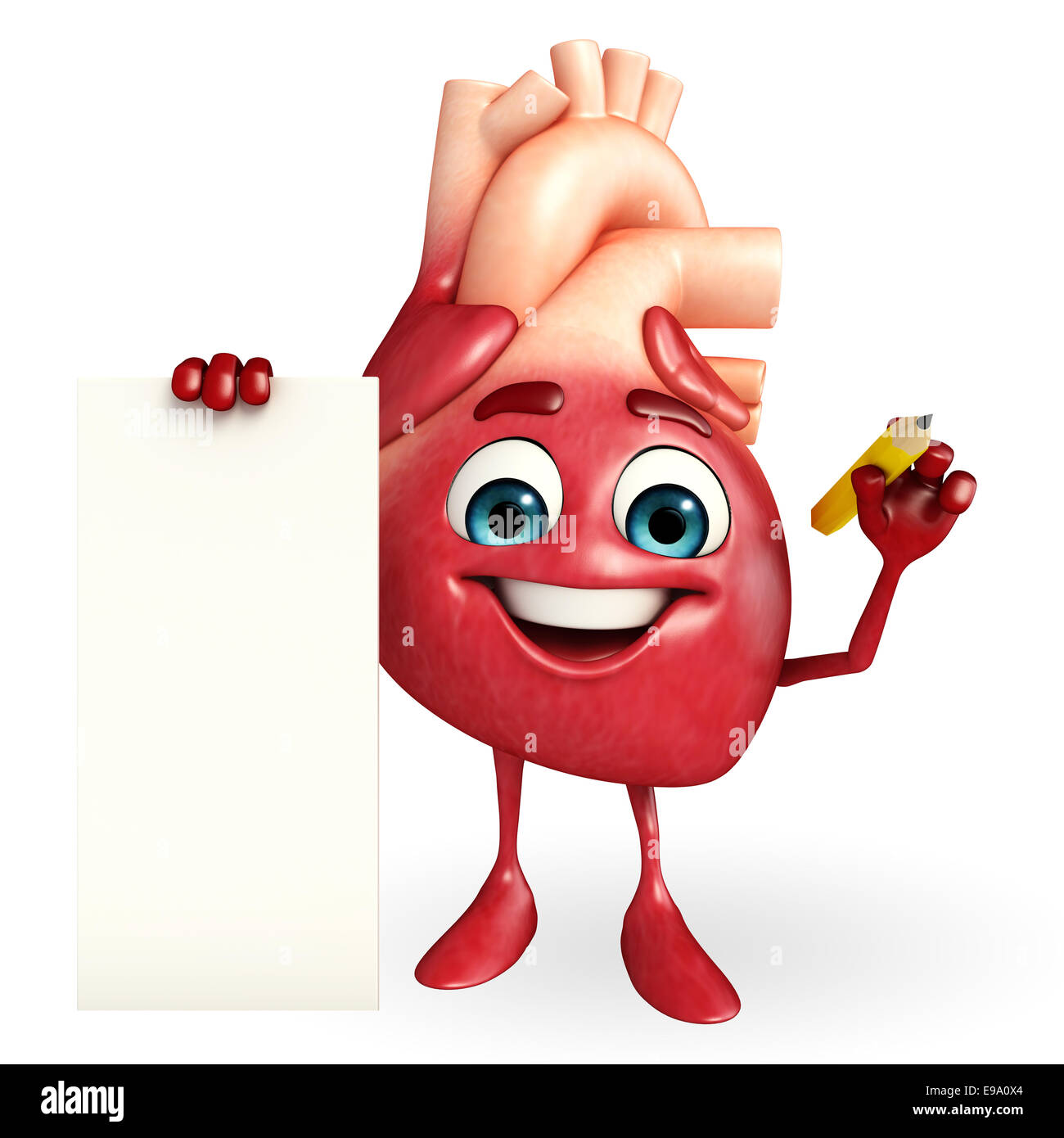 Cartoon Character of heart with sign Stock Photo - Alamy