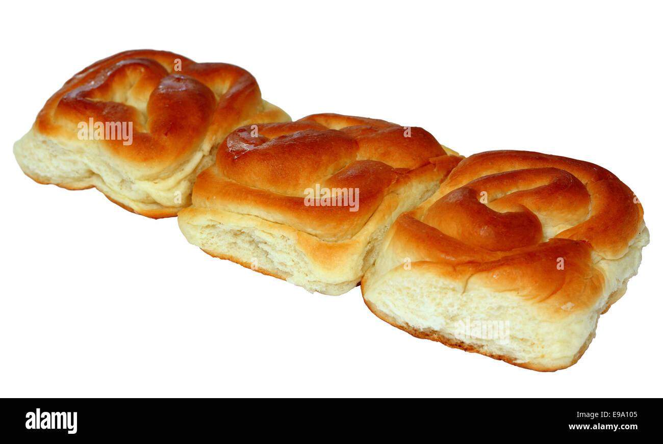 Homemade buns isolated on white background Stock Photo - Alamy