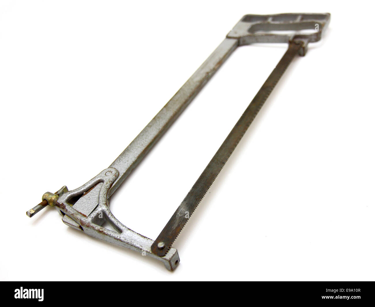 The old hacksaw on metal Stock Photo - Alamy