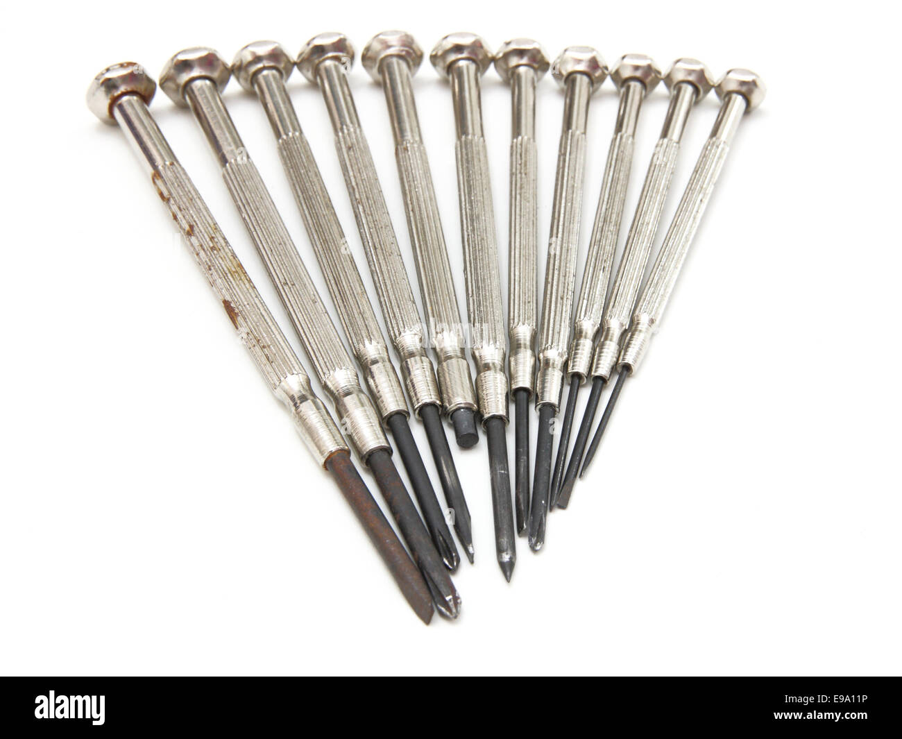several screwdrivers on the white background Stock Photo - Alamy