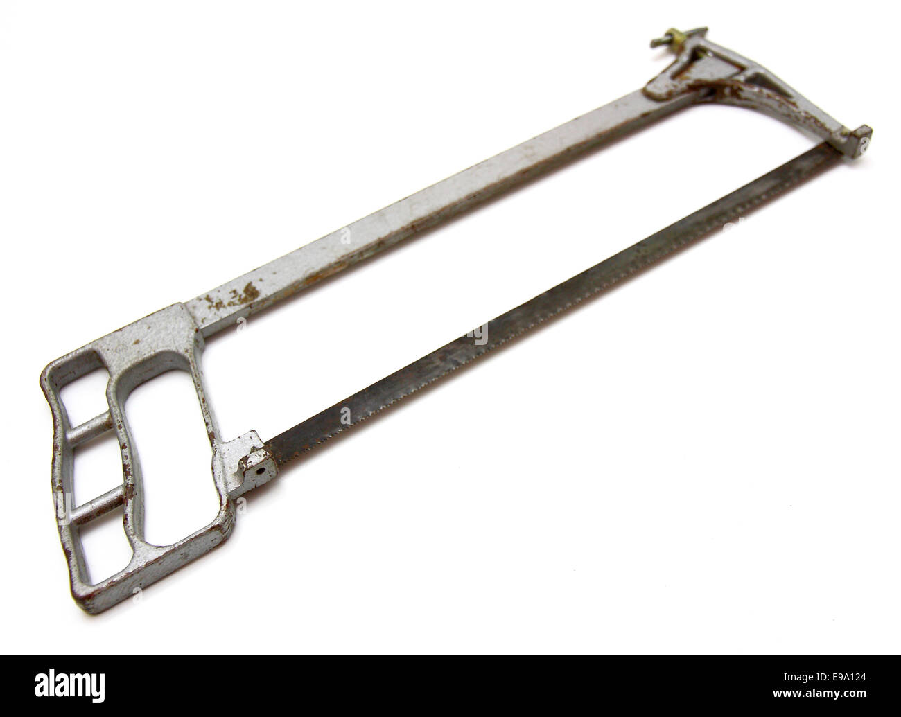 The old hacksaw on metal Stock Photo - Alamy