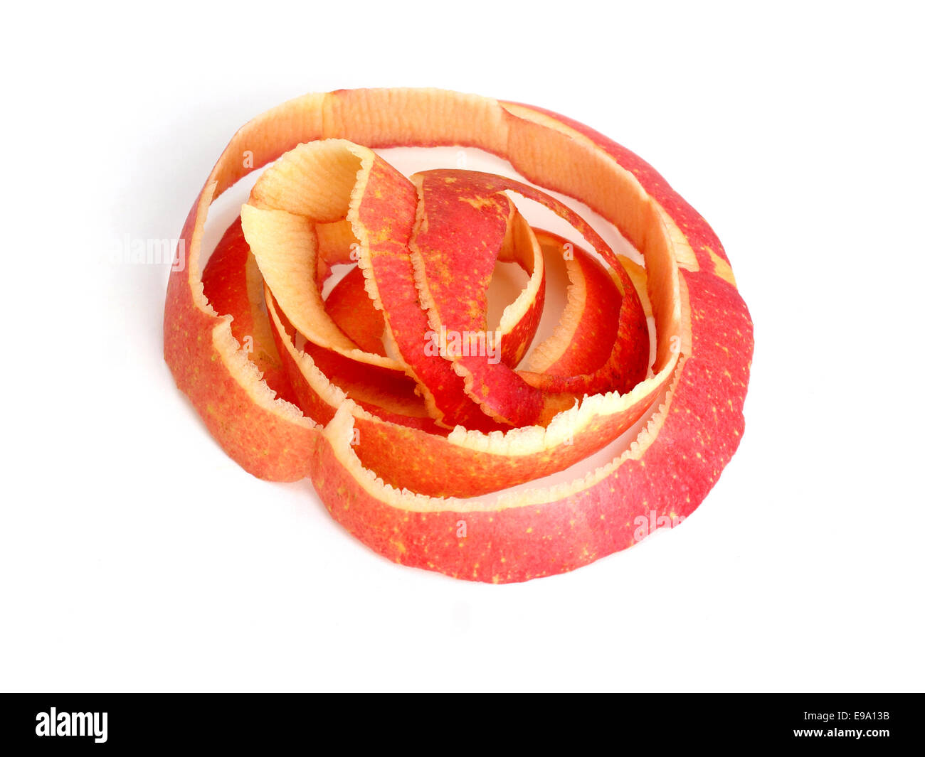 Purified red apple peel is a ring Stock Photo - Alamy