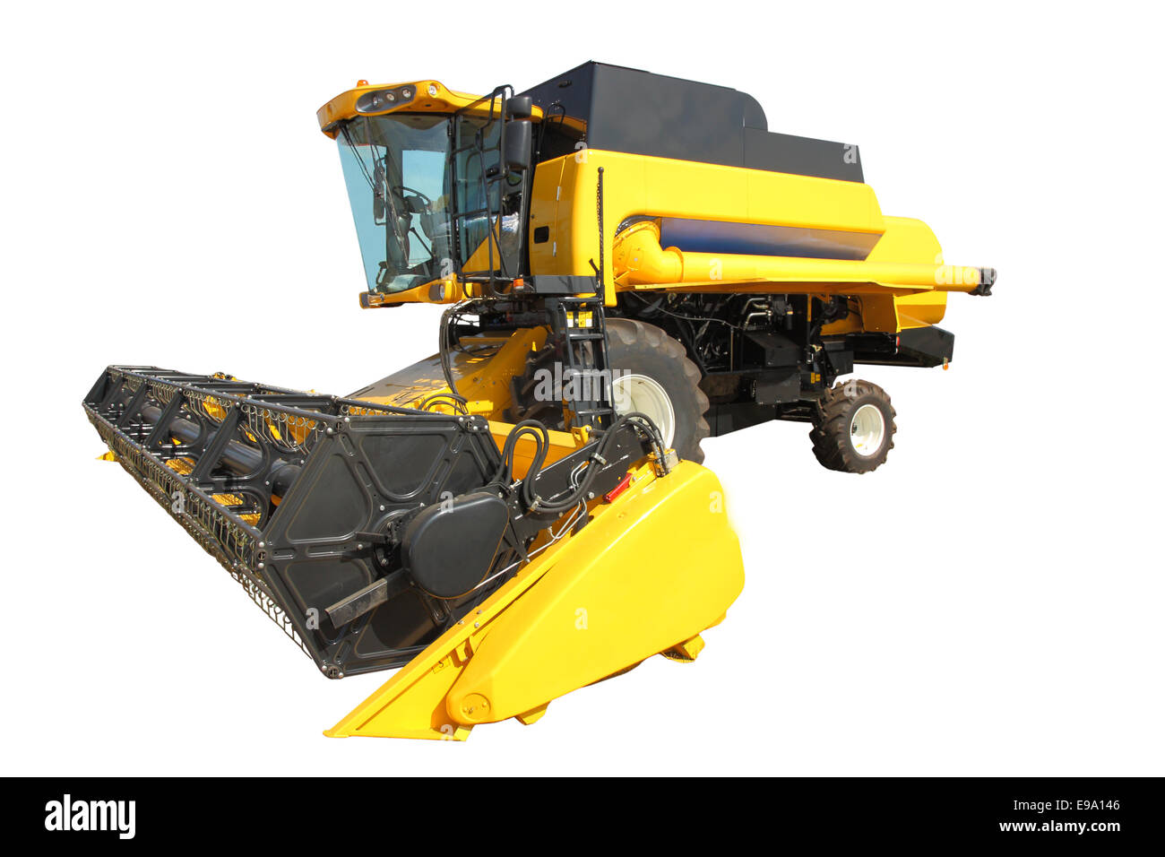 Wheat harvester machine work Cut Out Stock Images & Pictures - Alamy