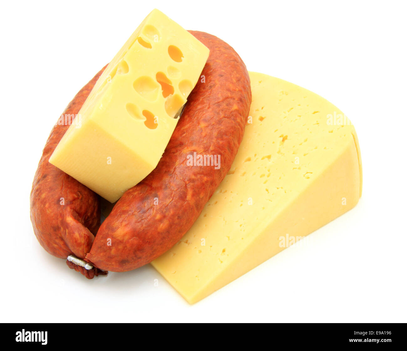 Fresh sausage with cheese Stock Photo - Alamy
