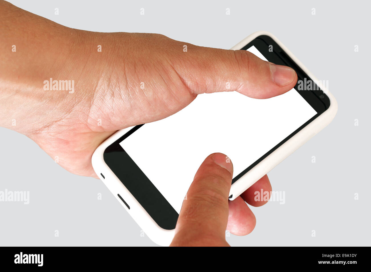 Mobile phone in a man's hand Stock Photo - Alamy