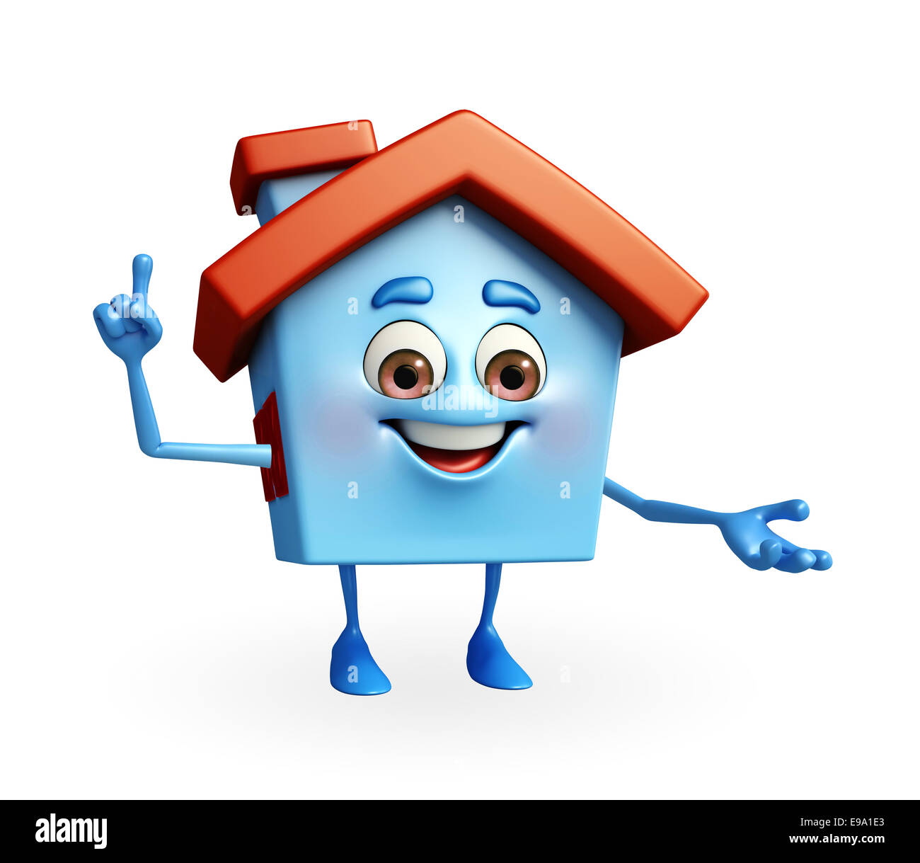 Cartoon Charcter of house is pointing Stock Photo - Alamy