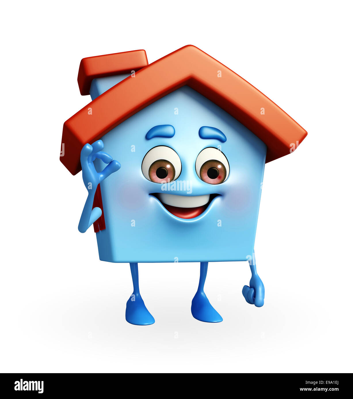 Cartoon Charcter of house with best sign Stock Photo - Alamy