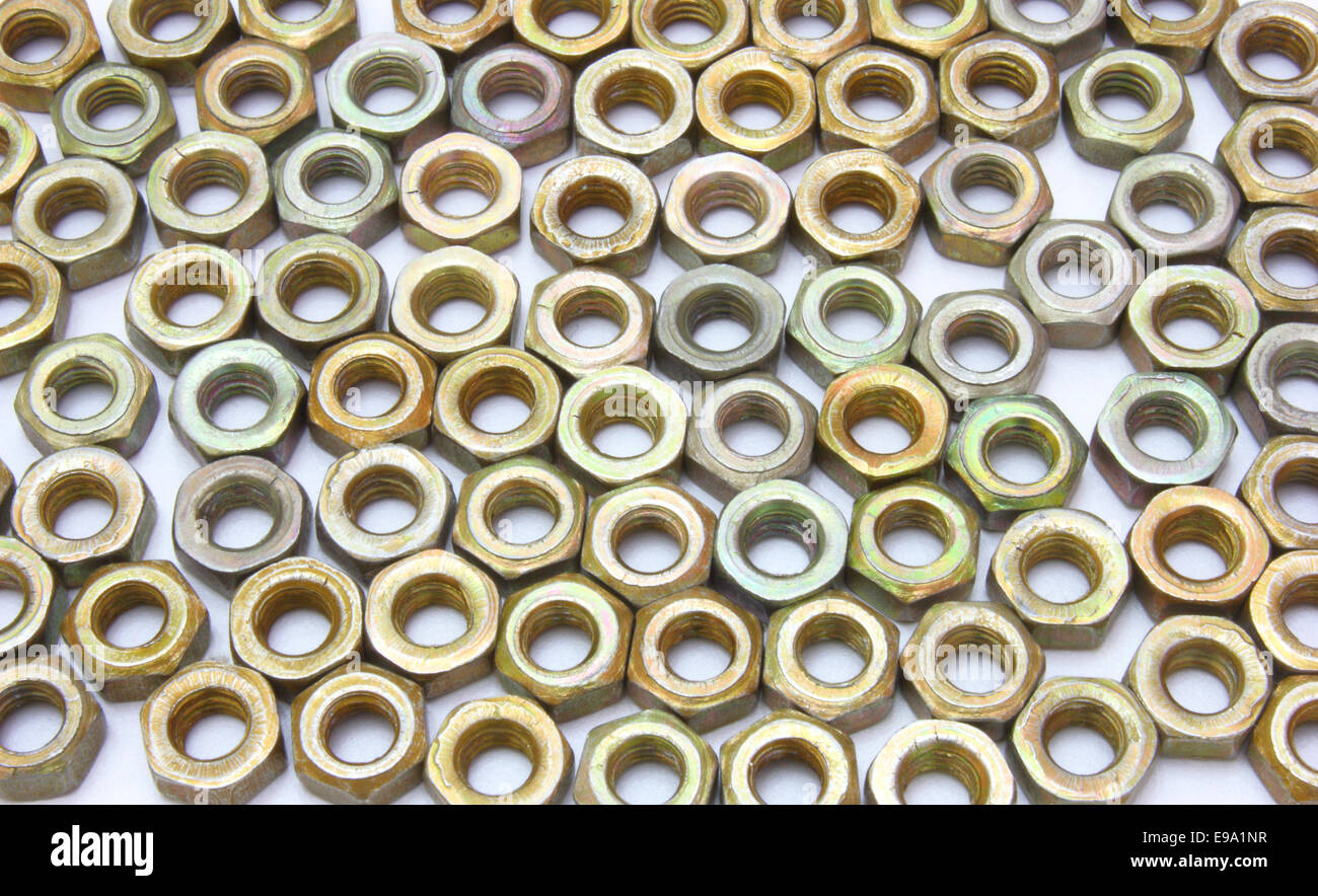 Small metal nuts Stock Photo - Alamy
