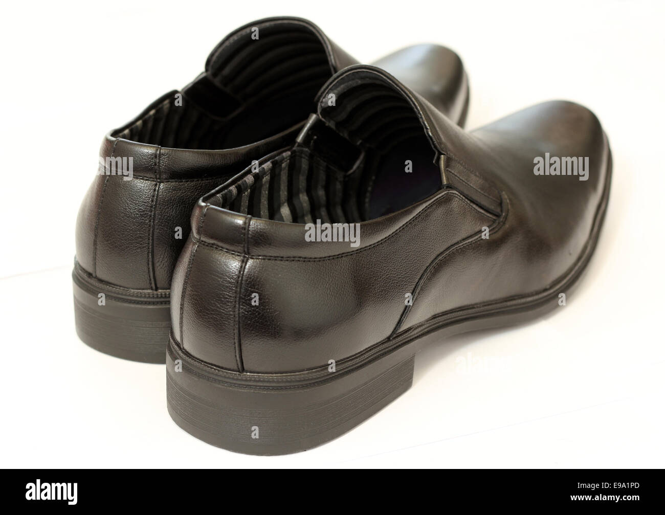 Black leather shoe on Cut Out Stock Images & Pictures - Alamy