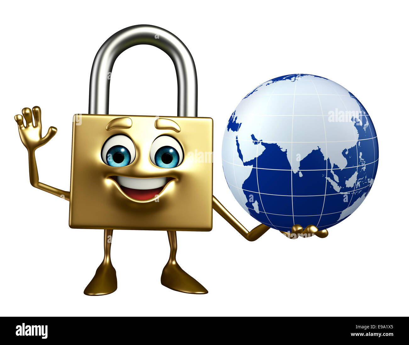 Cartoon illustration combination padlock security hi-res stock ...