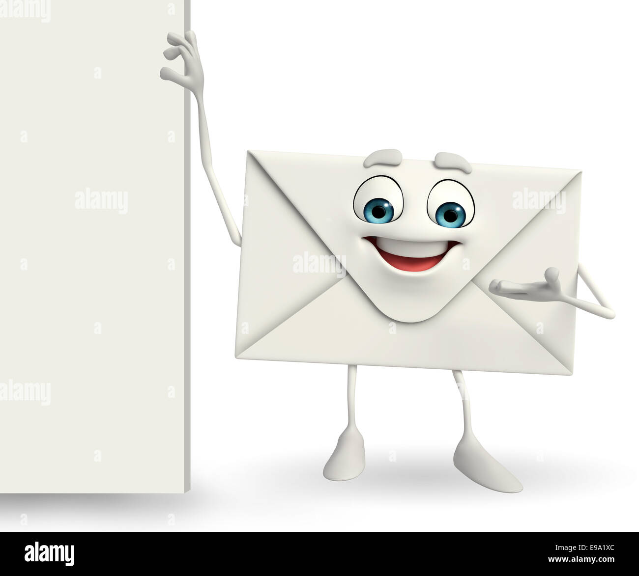 Cartoon Character of mail with sign Stock Photo - Alamy