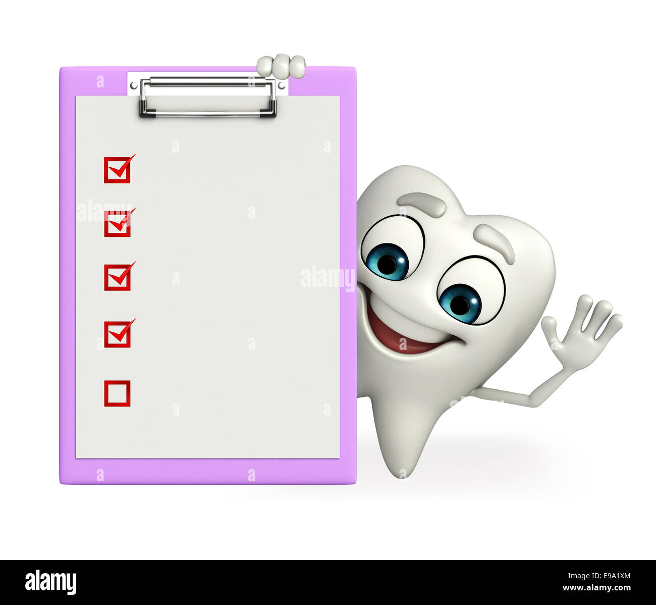 Cartoon character of teeth with notepad Stock Photo - Alamy