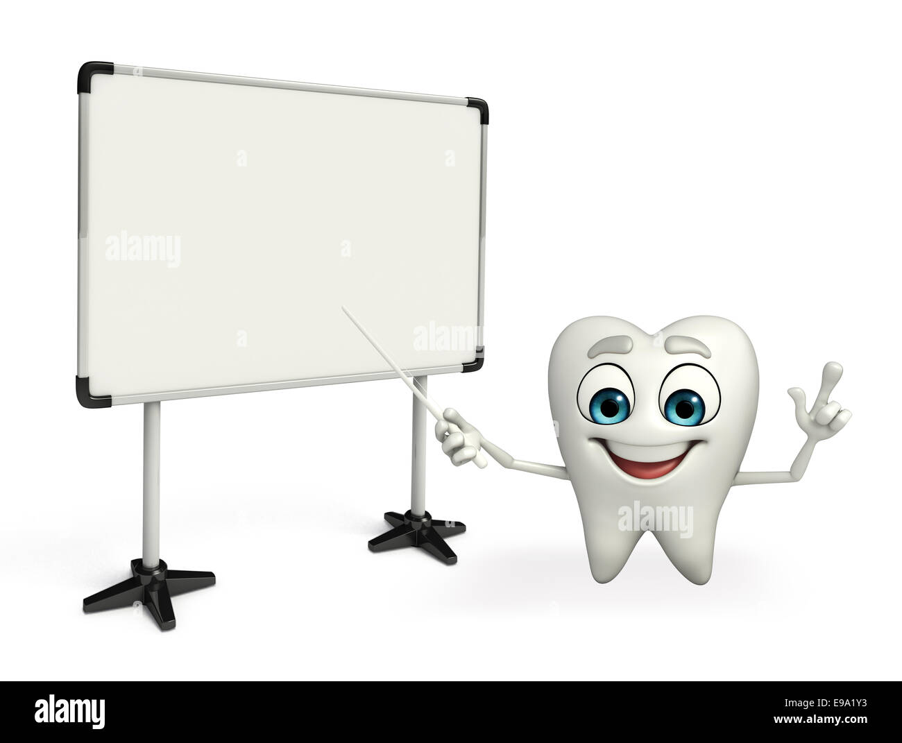 Cartoon character of teeth with display board Stock Photo - Alamy
