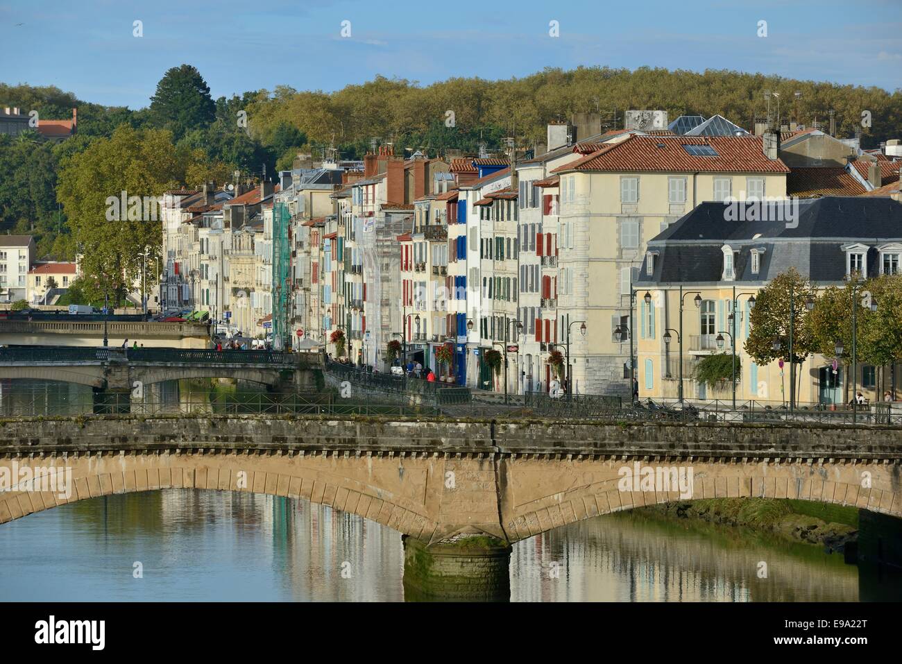 France, Atlantic Pyrenees, Pays Basque, Bayonne, the old town along the ...