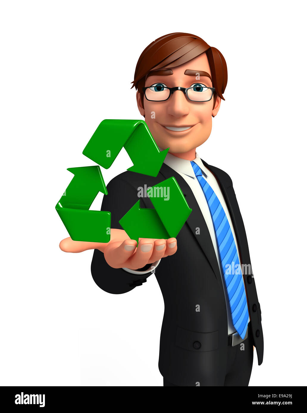 Man holding recycle logo Cut Out Stock Images & Pictures - Alamy