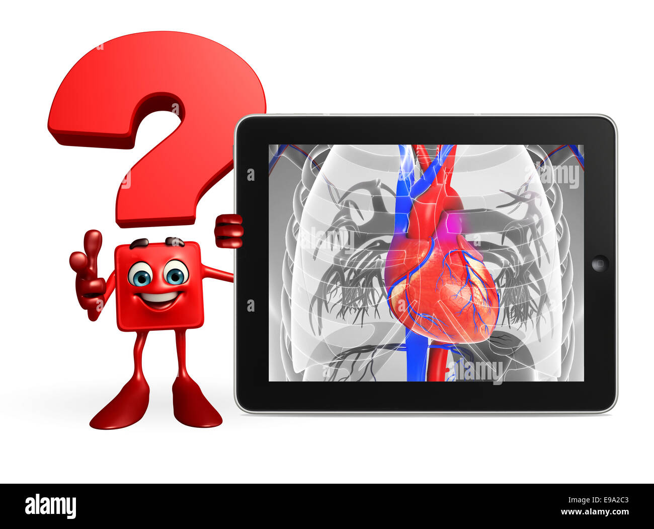 Cartoon Character of Question Mark with heart anatomy Stock Photo - Alamy