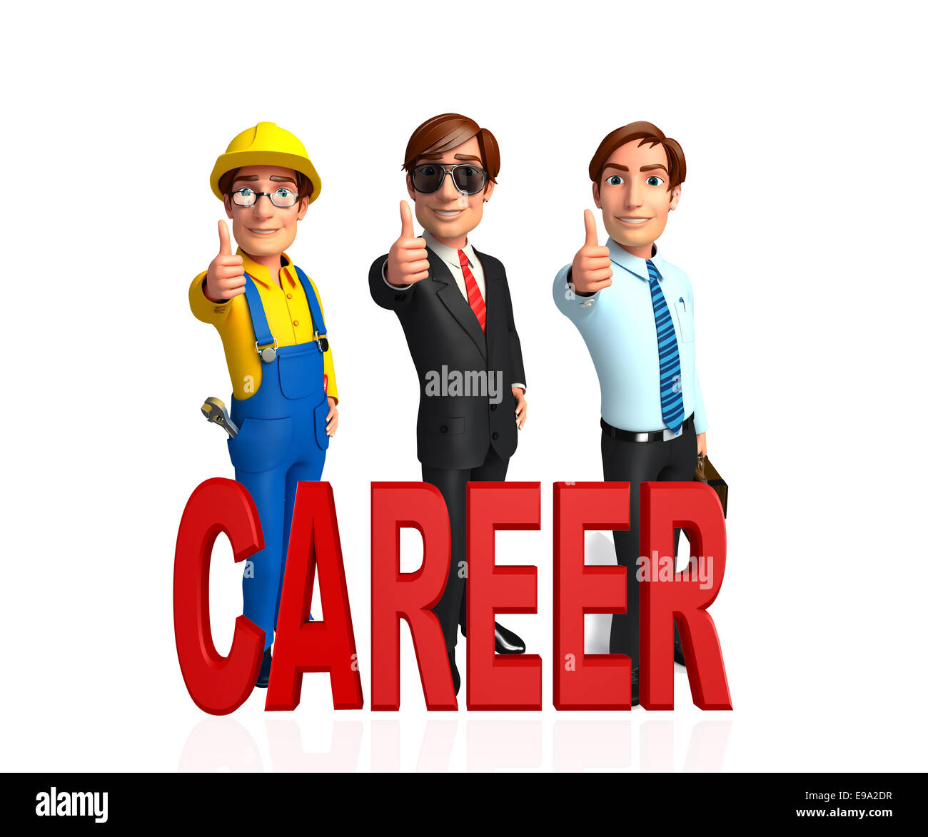 Illustration group business people in office with best sign Stock Photo ...