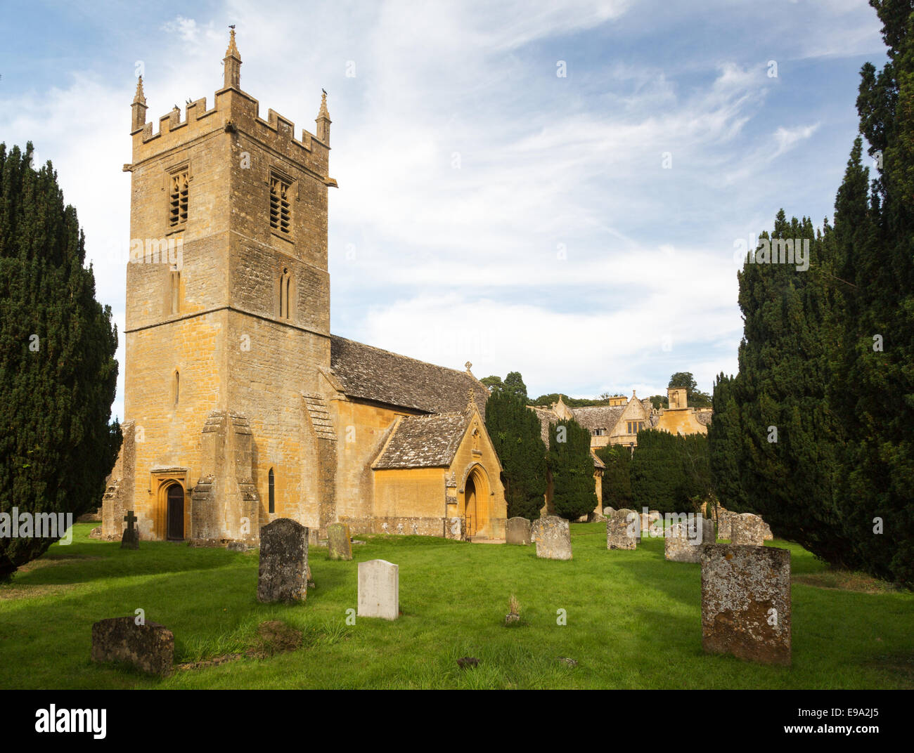 Stanway House and St Peters Church Stanton Stock Photo - Alamy