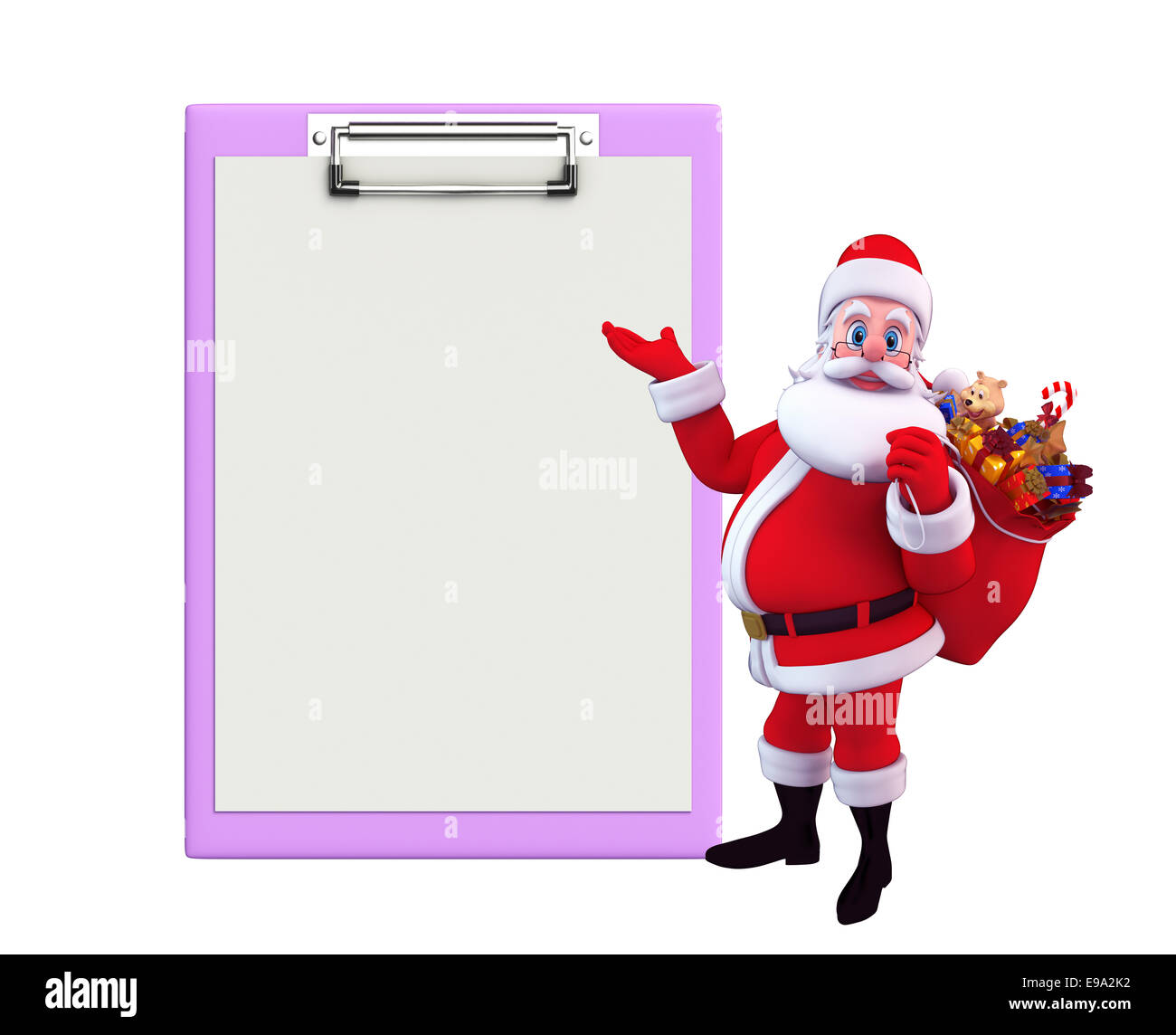 Illustration of santa claus with notepad Stock Photo - Alamy