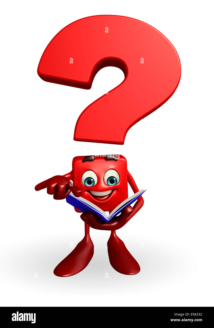 Cartoon Character of Question Mark Book Stock Photo - Alamy